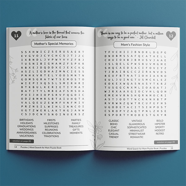 Mother's Day Word Search Book For Moms