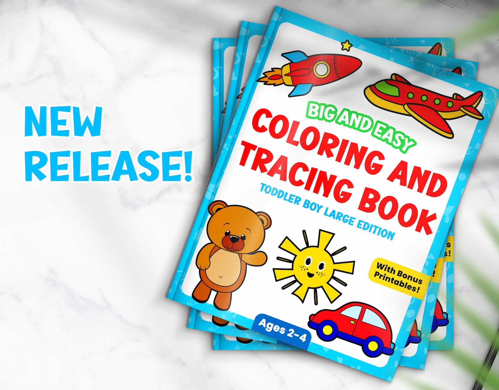 Toddler Coloring And Tracing Book For Boys - Kiddiyo Books